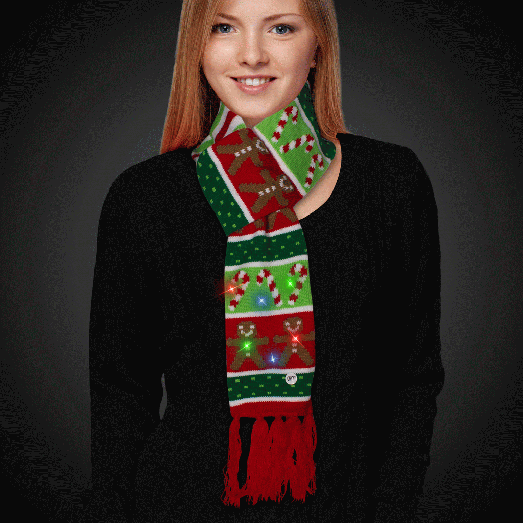 LIGHT UP GINGERBREAD SCARF LED. – Blings 4 Blessings